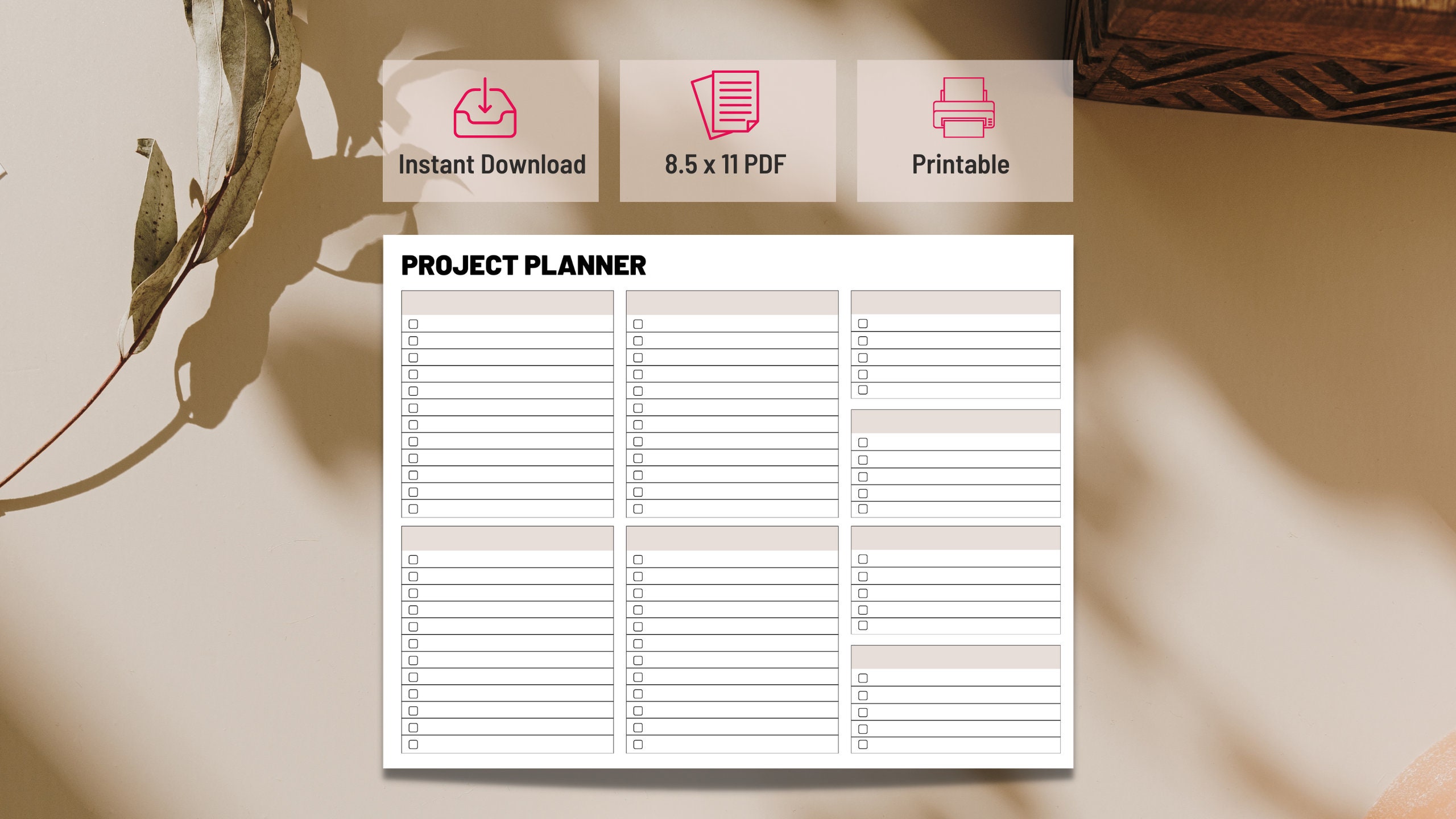 Project Planner to Do List Organizer Printable Productivity Plan PDF ...
