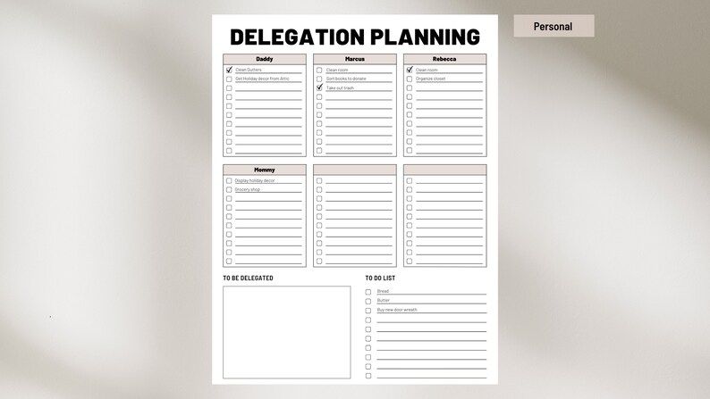 Work Planner Delegation Printable Productivity Planner Task Organizer ...