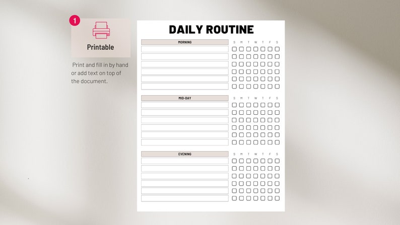 Daily Routine Daily Tasks Printable Productivity Planner - Etsy México