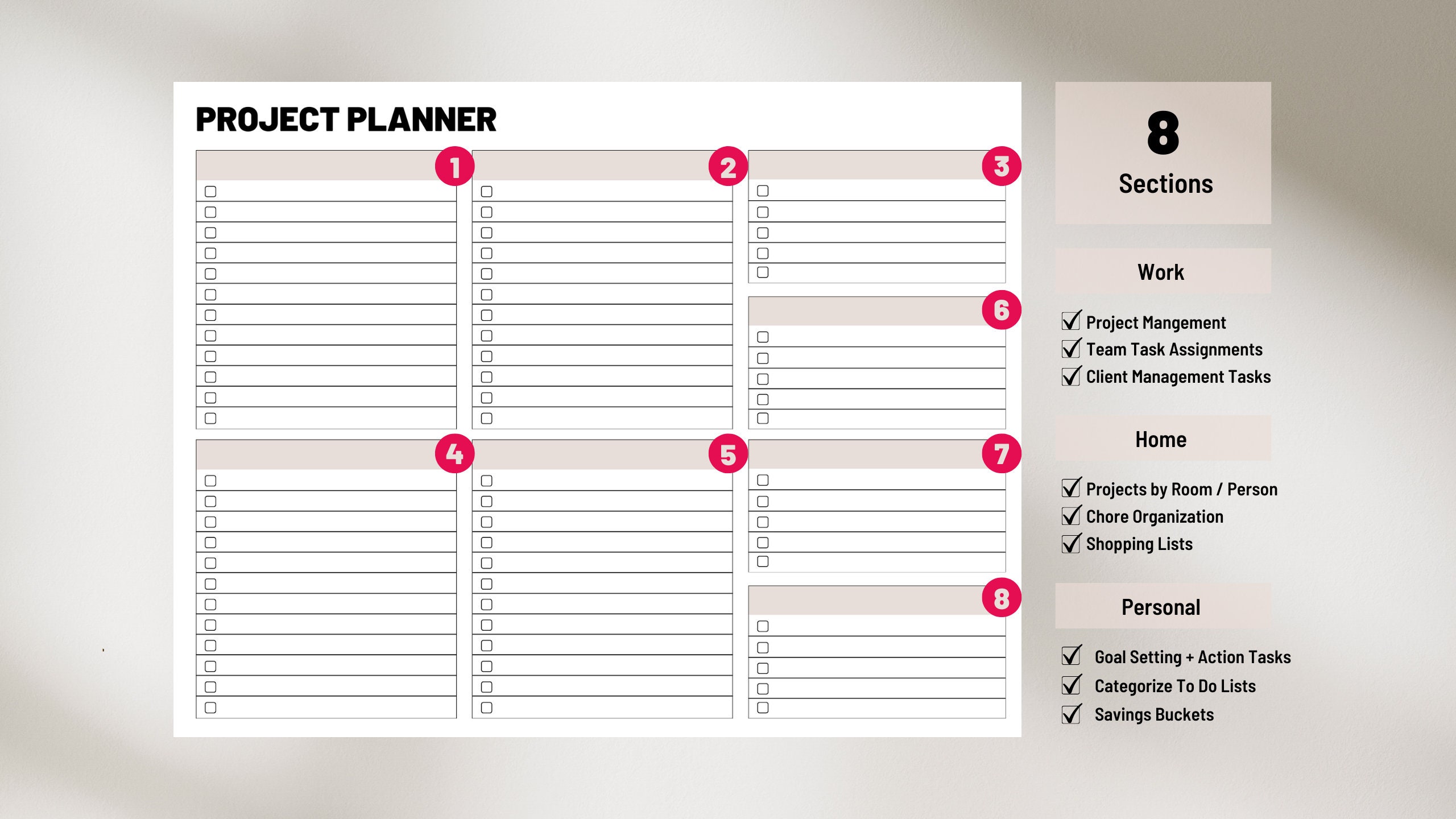 Project Planner to Do List Organizer Printable Productivity Plan PDF ...