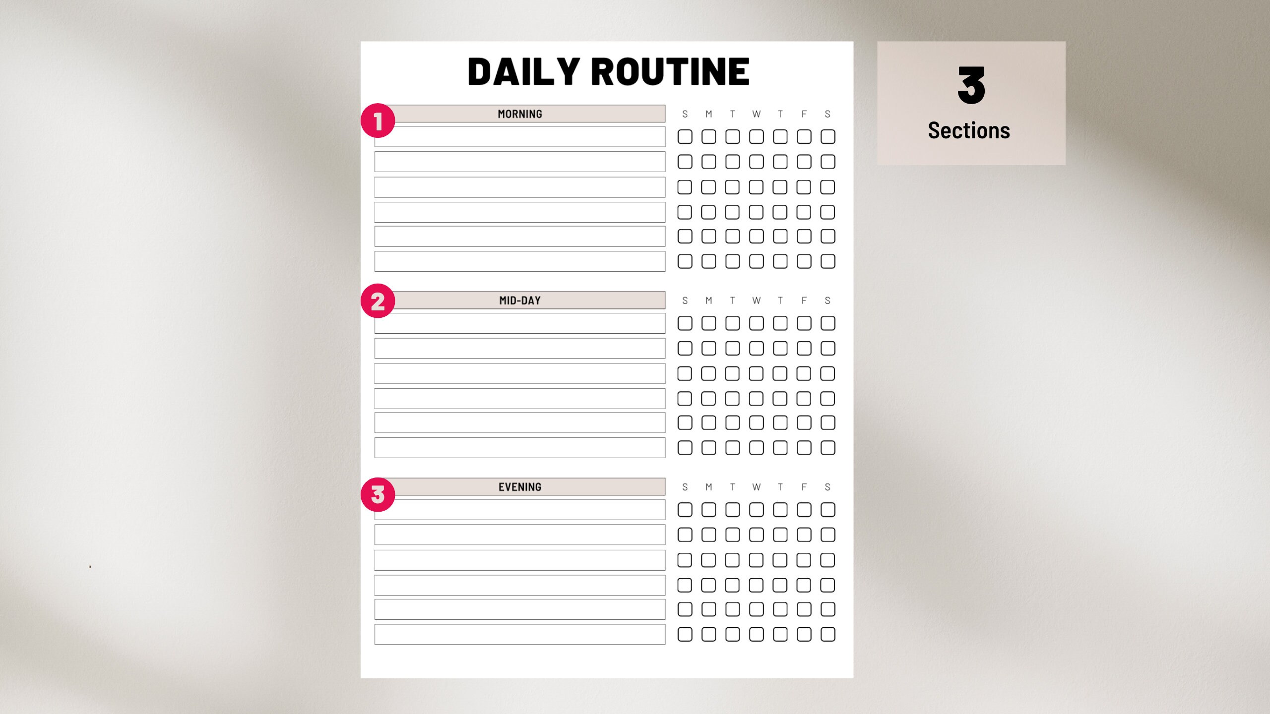 Daily Routine Daily Tasks Printable Productivity Planner - Etsy