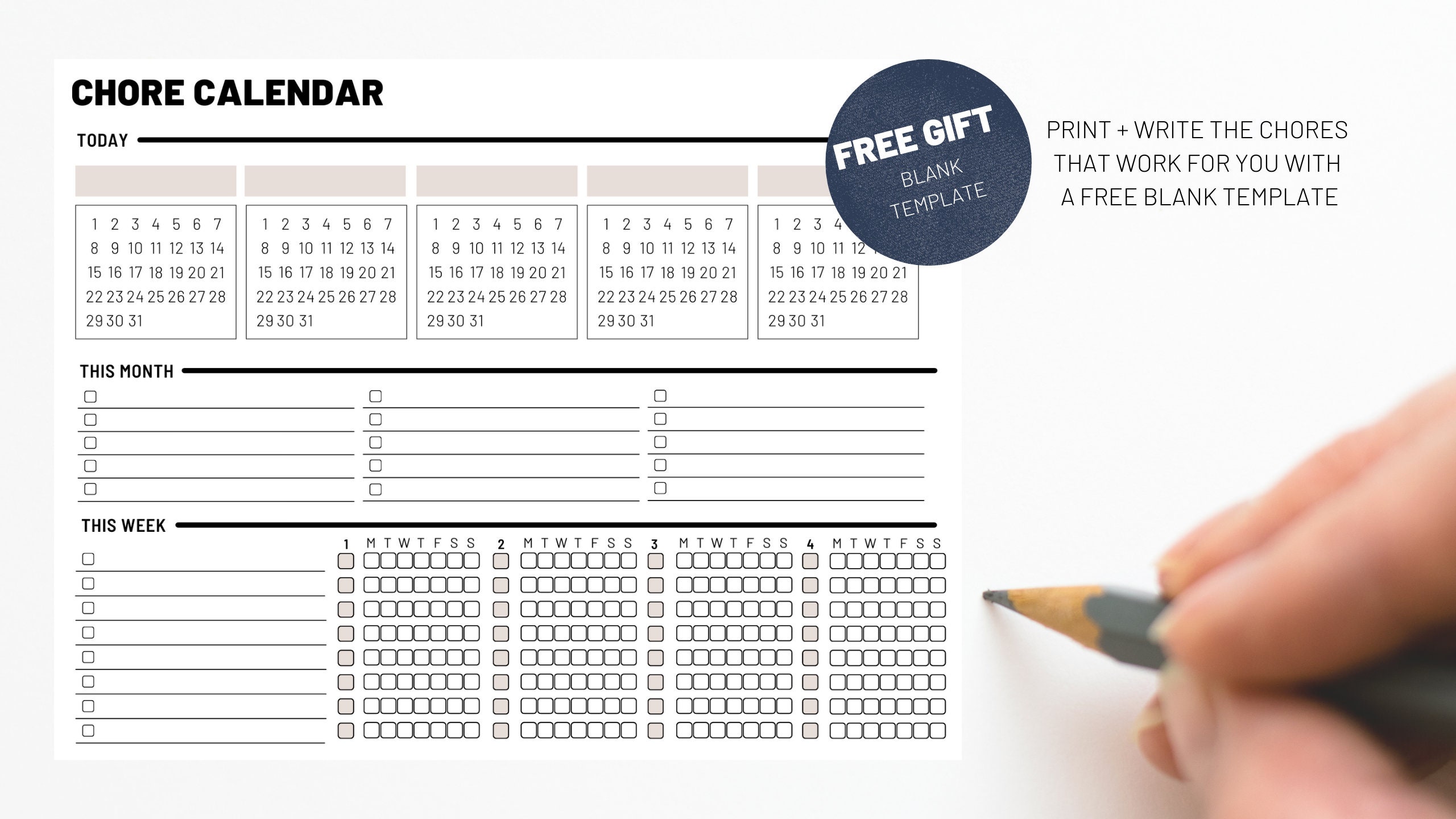 Chore Calendar Chore Chart Printable Monthly Chore Planner - Etsy Denmark