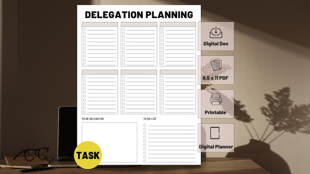 Work Planner | Delegation Printable | Productivity Planner | Task ...