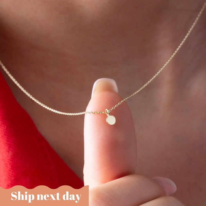 Gold Disc Pendant - Etsy