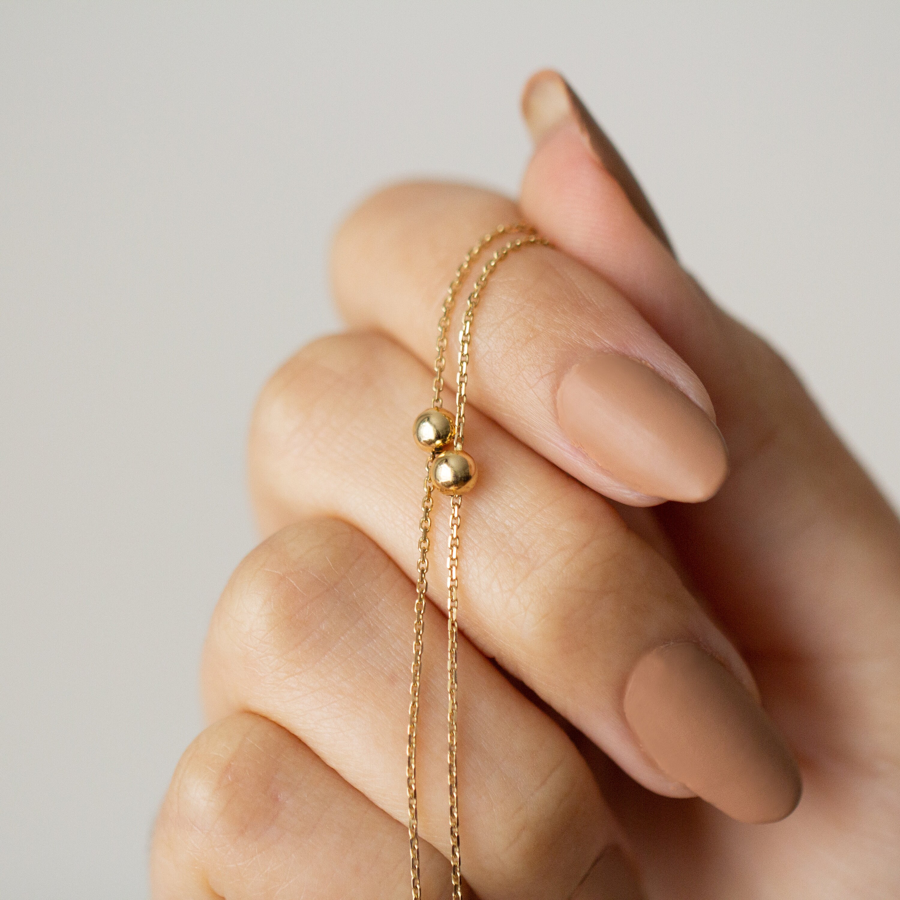14k Gold Ball Detailed Necklace / Drop Necklace / Ball Necklace ...