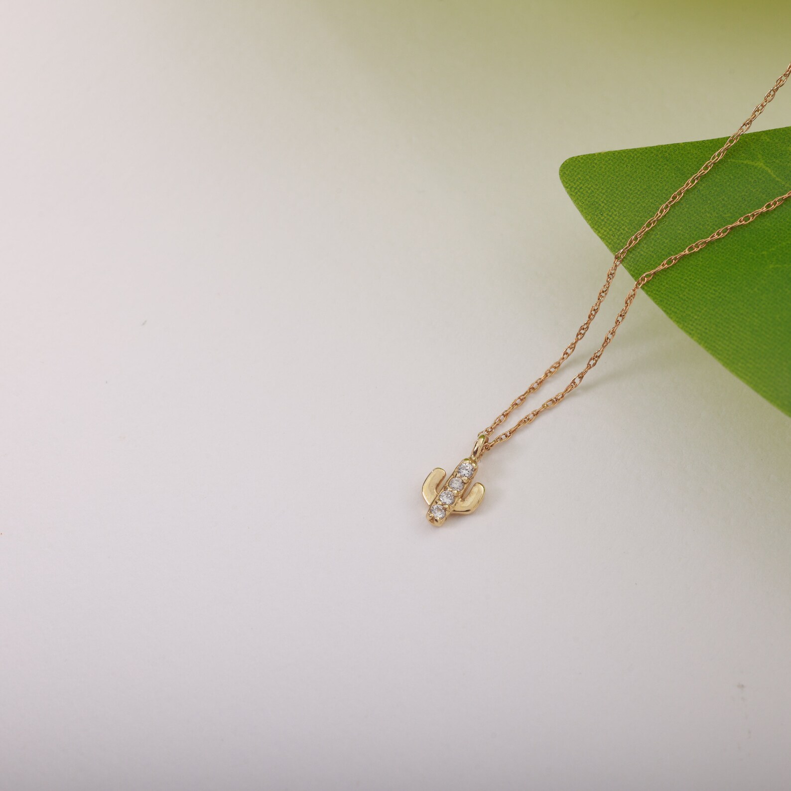 Cactus Necklace Gold, Live Cactus Pendant, Saguaro Necklace, Tiny ...