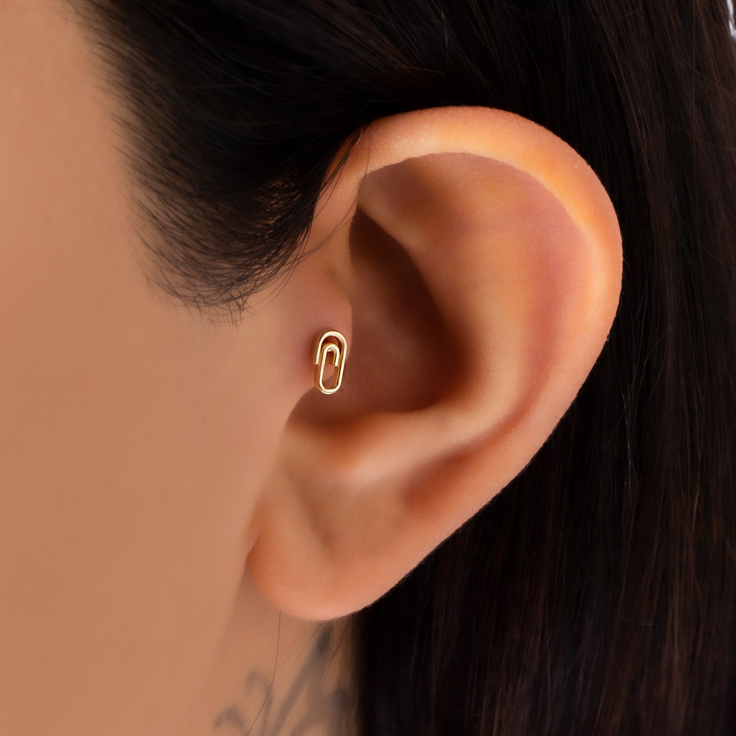 Paperclip Earrings Paperclip Piercing Safety Pin Earrings - Etsy