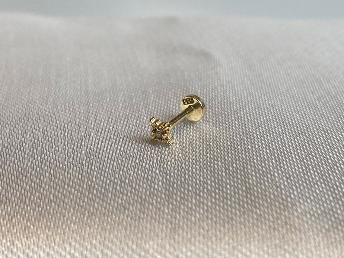 Rook Bar Gold Industrial Bar Rook Piercing Daith Piercing | Etsy