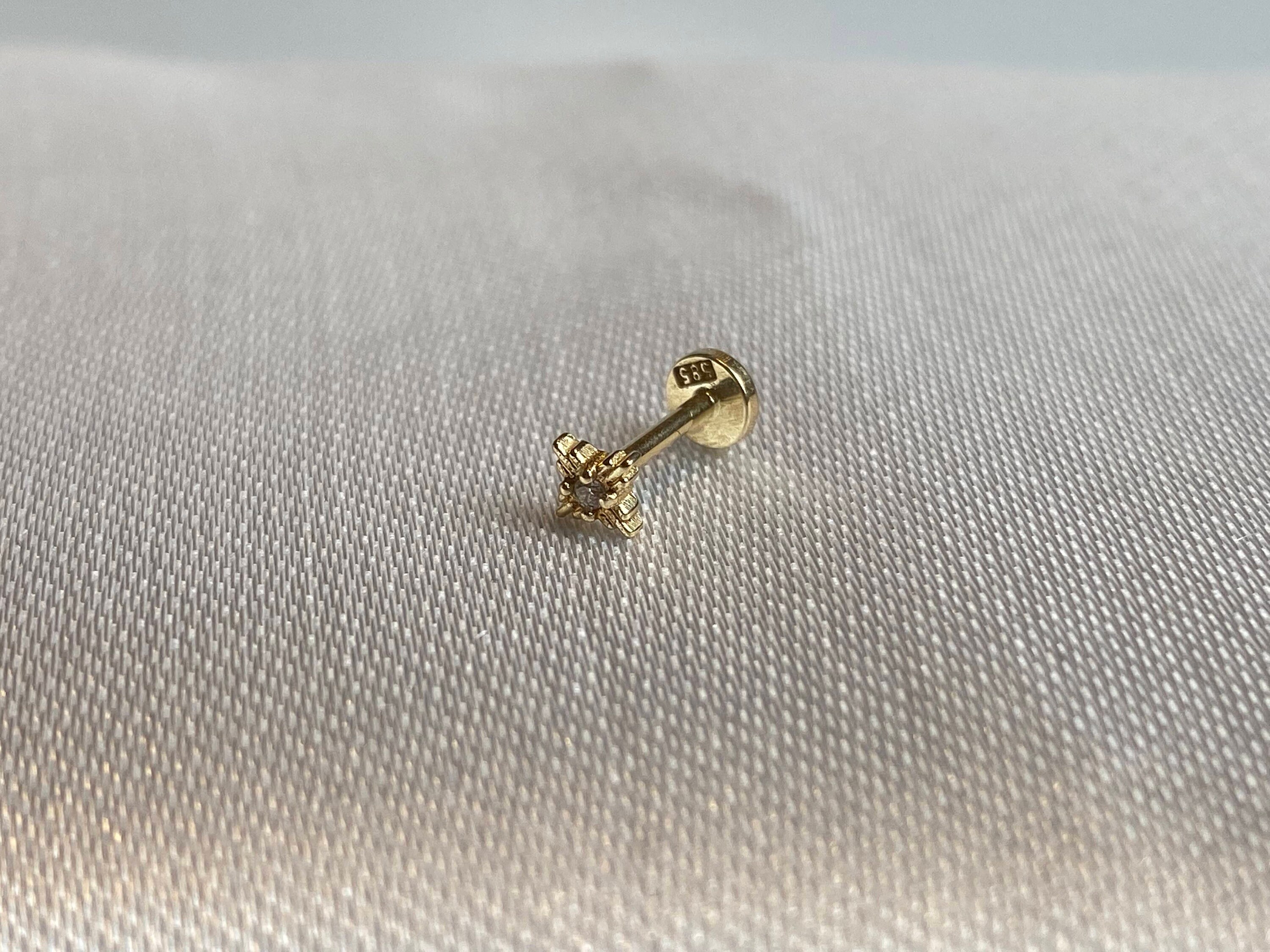 Rook Bar, Gold Industrial Bar, Rook Piercing, Daith Piercing, Rook ...