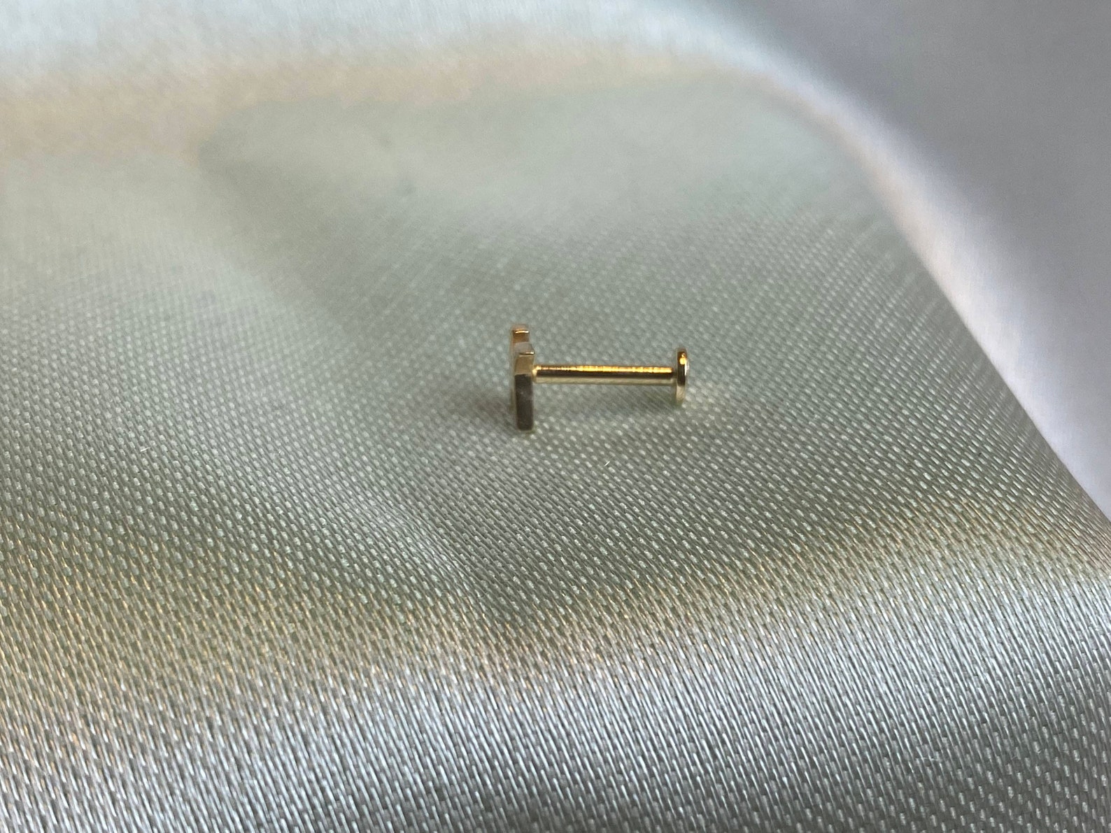 14K Gold Letter Piercing, Initial Piercing, Conch Piercing, Tragus ...