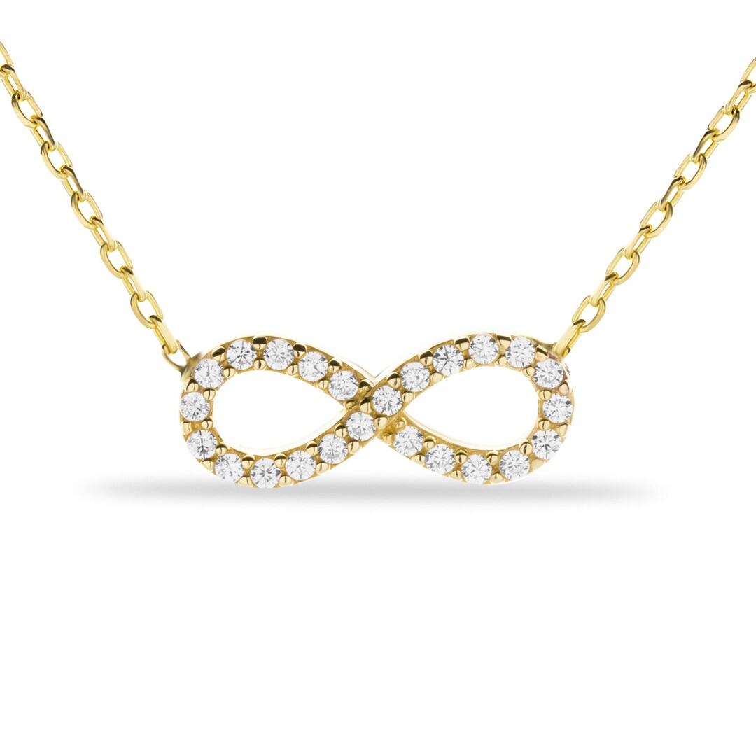 Gold Infinity Necklace, Gold Infinity Pendant, Handmade Jewelry, Dainty ...