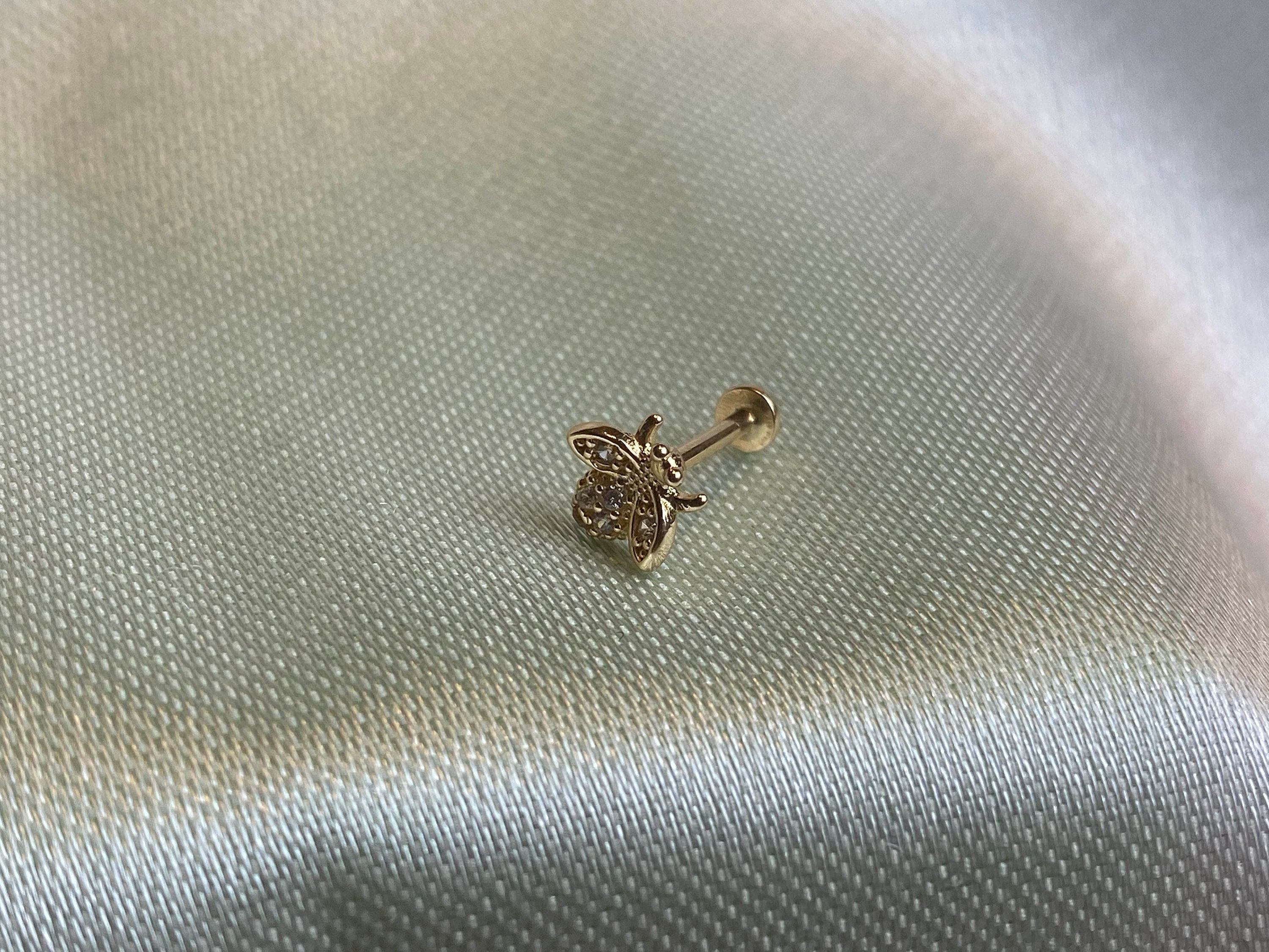 Gold Bee Helix, Bee Ear Cuff, Bee Helix Earring, Bee Piercing, Bee ...