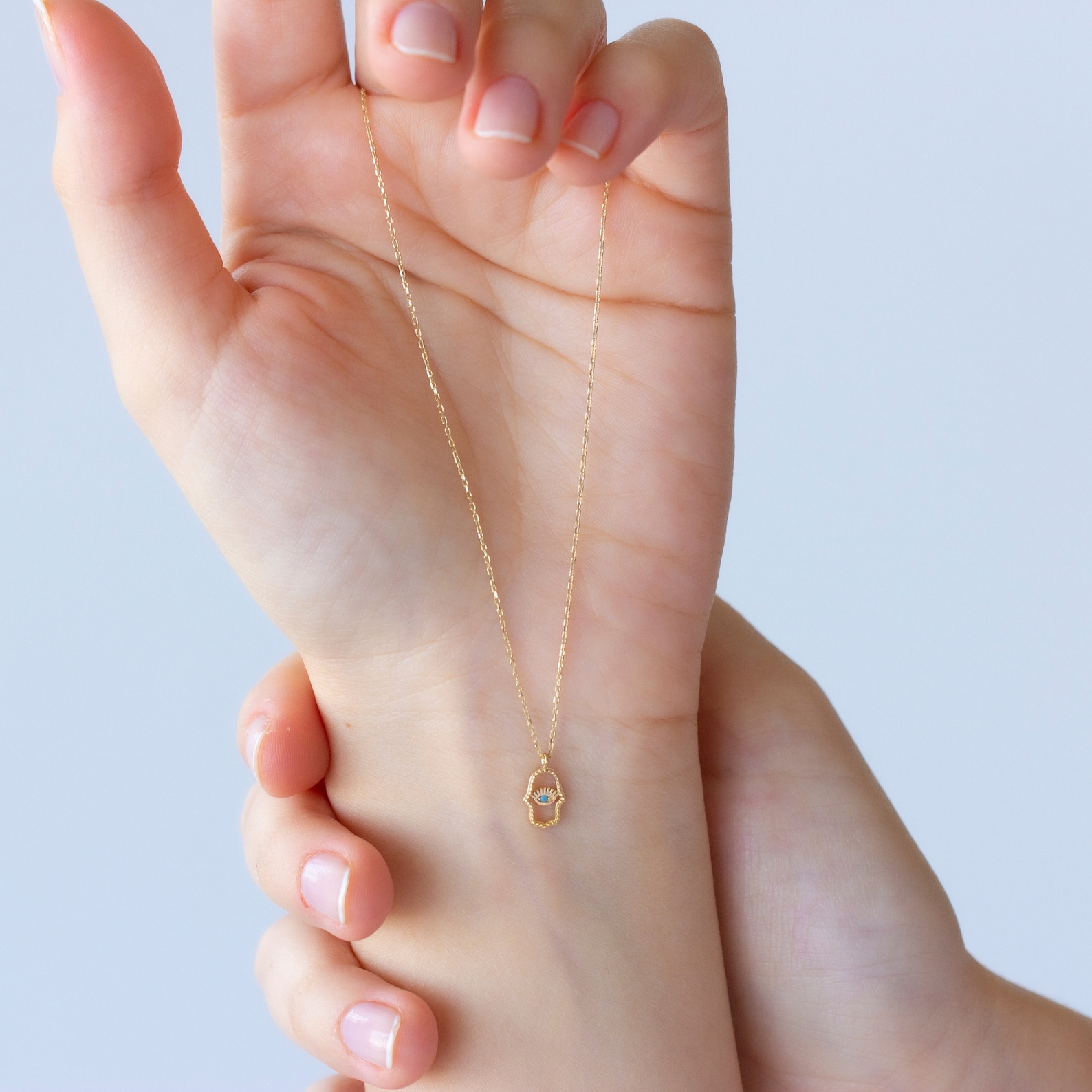 Hamsa Necklace 14k Gold Tiny Hamsa Necklace Hamsa Pendant - Etsy