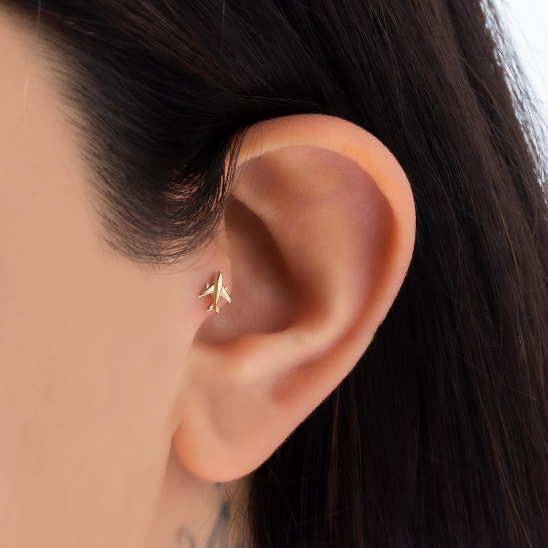 Plane Earrings, Plane Piercing, Conch Hoop, Ear Cuffs, Conch Piercing ...