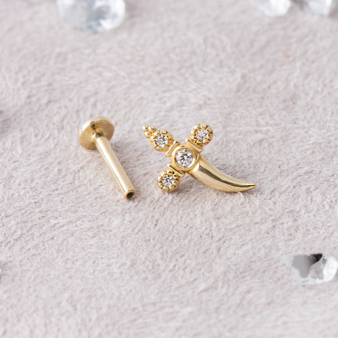 Sword Earrings, Sword Stud Earring, Sword Piercing, Gold Sword Piercing ...