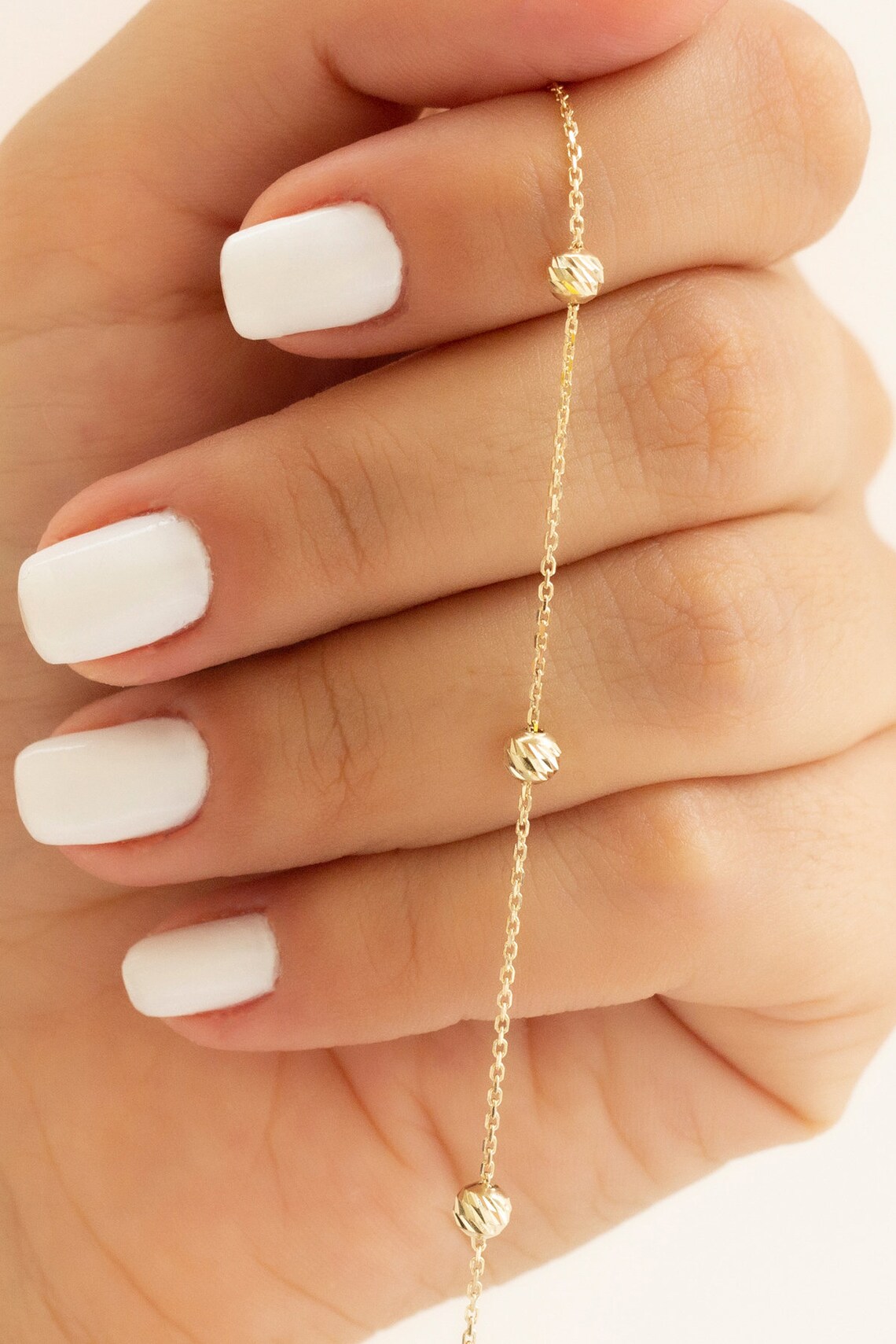 14k Yellow Gold Ball Detailed Elegant Bracelet / Solid Gold - Etsy