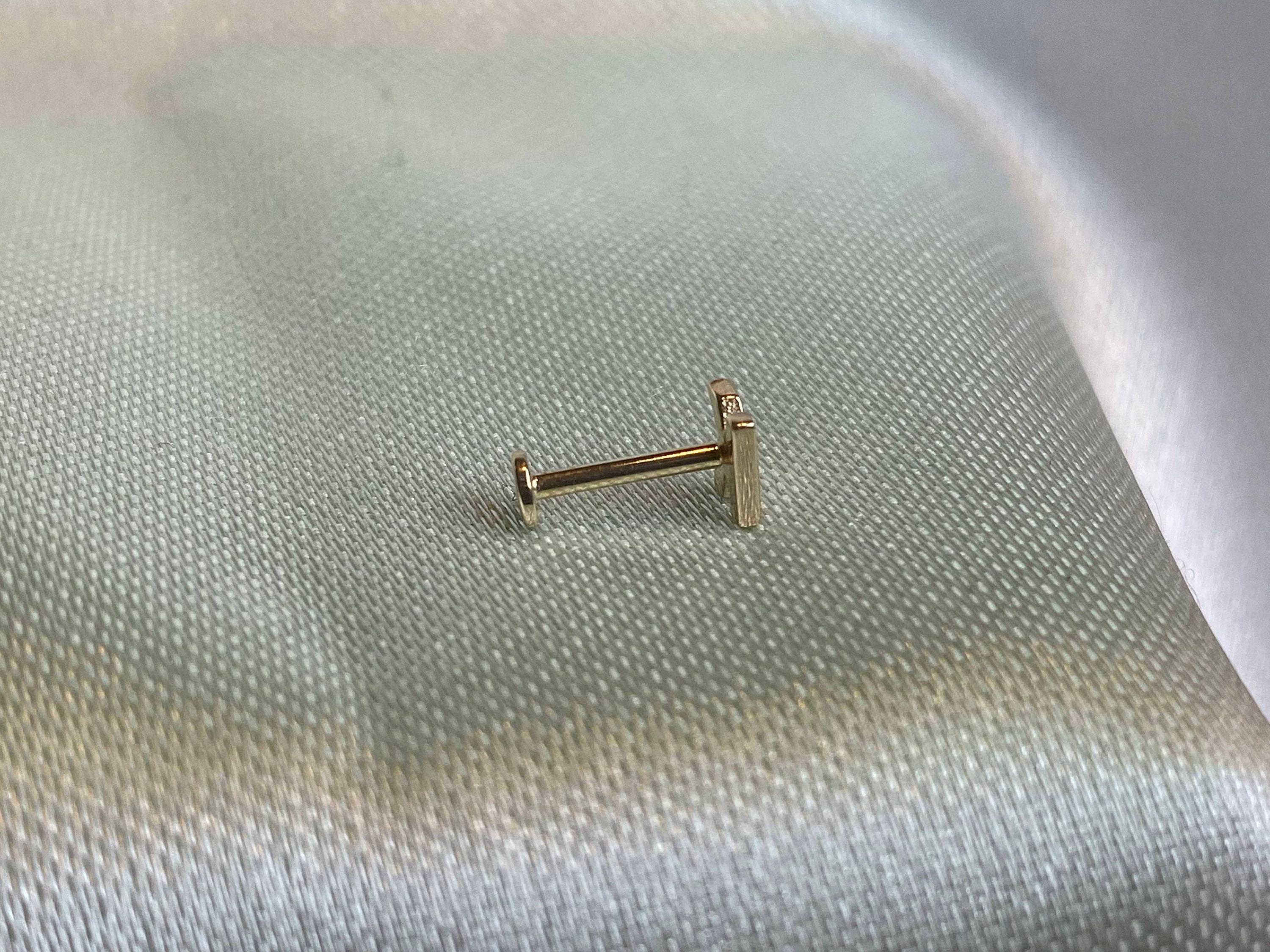 14K Gold Letter Piercing, Initial Piercing, Conch Piercing, Tragus ...