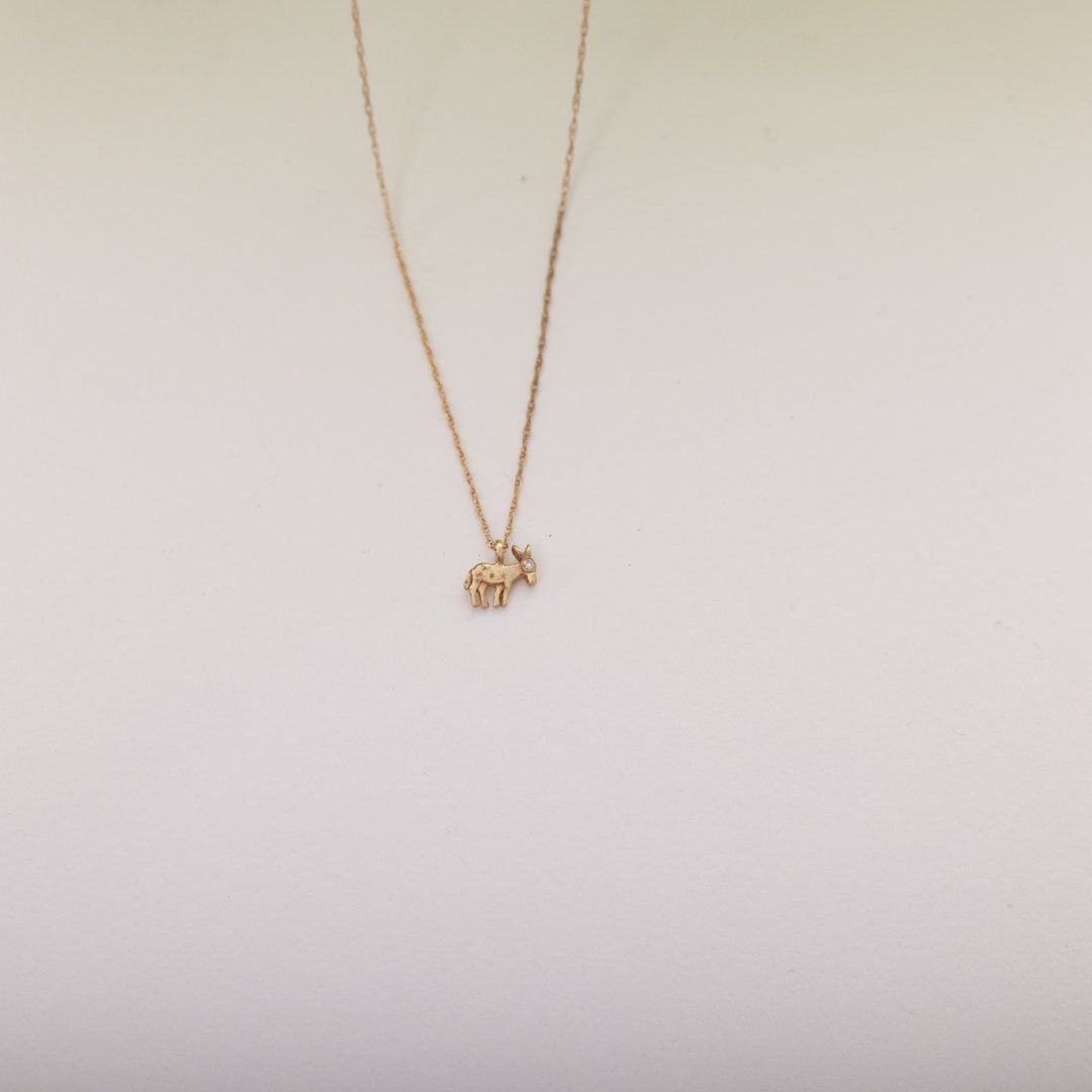 Solid Gold Donkey, Necklace, 14k Donkey Pendant, Gold Donkey Charm ...