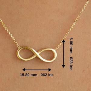 14k Gold Infinity Necklace, Real Gold Infinite Love Necklace ...