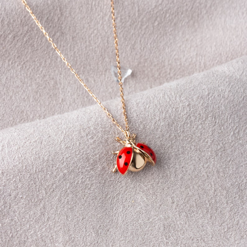 Ladybug Necklace, Ladybug Pendant, Ladybug Jewelry, Ladybug Charm, Gold ...
