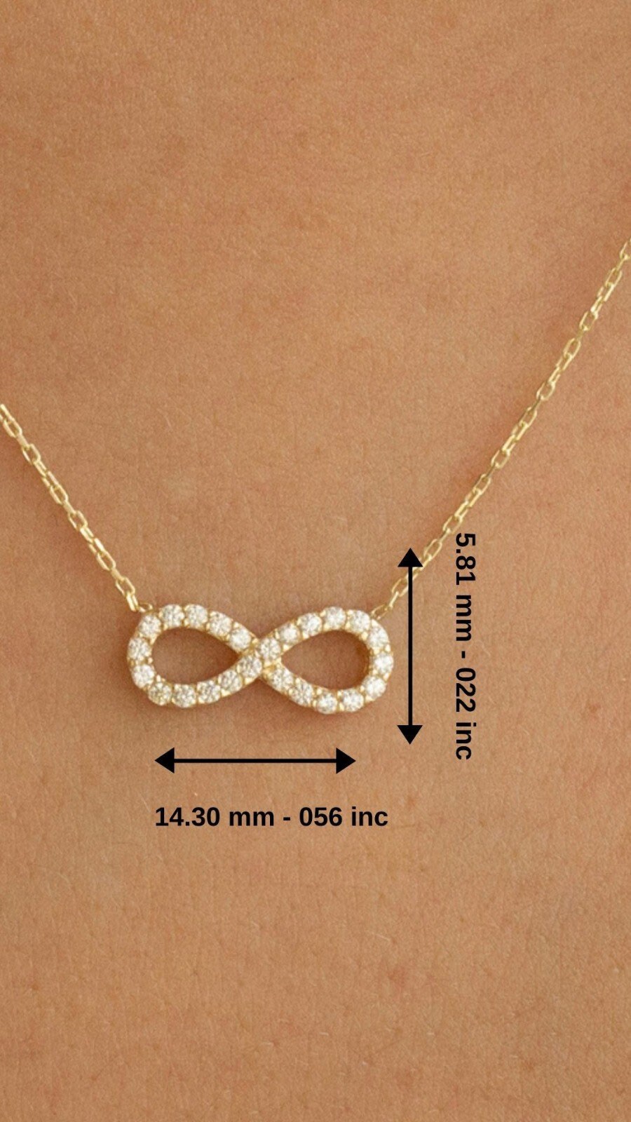 Gold Infinity Necklace, Gold Infinity Pendant, Handmade Jewelry, Dainty ...