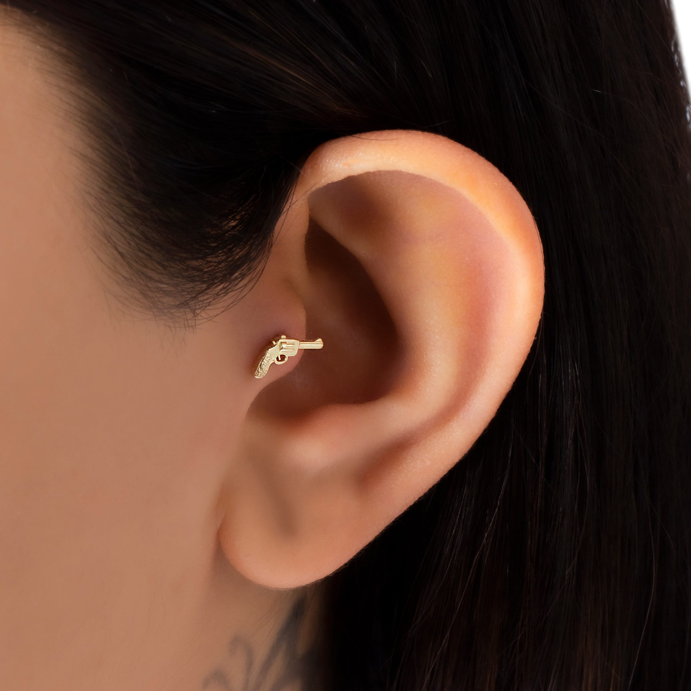Gun Piercing Gun Earring Weapon Piercing Cartilage Earring - Etsy