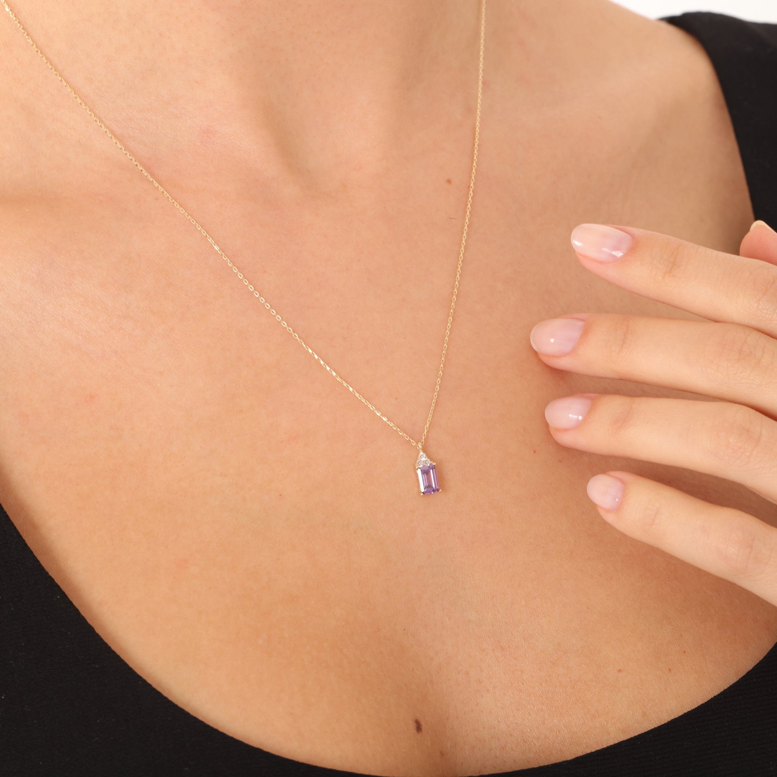 February Birthstone, Amethyst Necklace, Amethyst Pendant, Birthstone ...