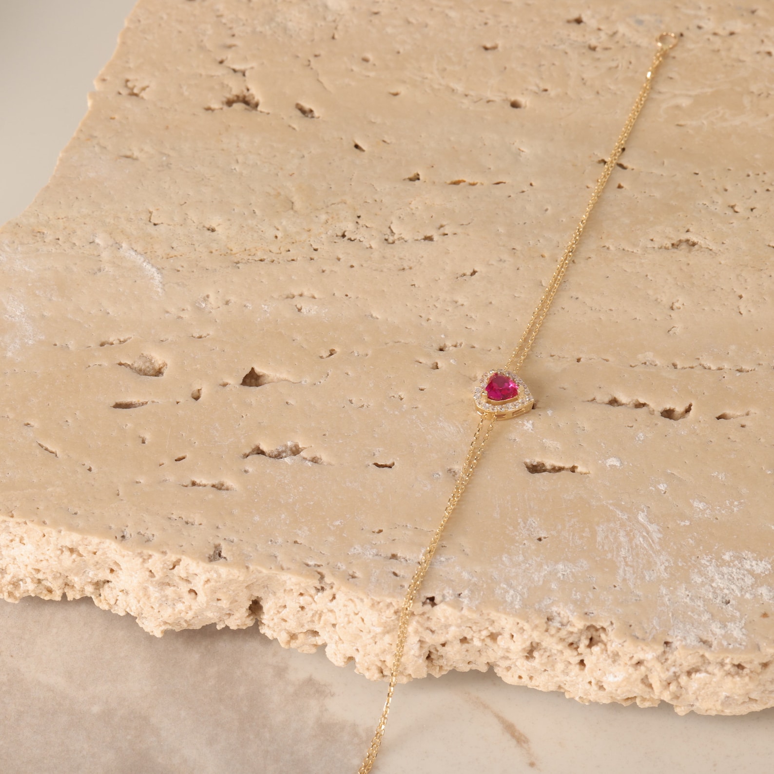 Ruby Heart Bracelet July Birthstone July Gemstone 14k Gold - Etsy