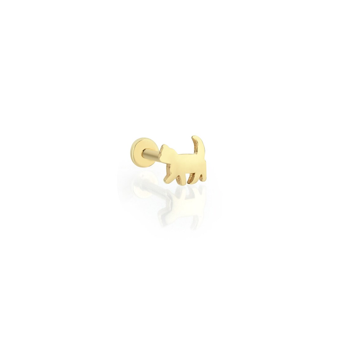 Cat Piercing, Cat Earring, Cartilage Earring, Helix Earring, Tragus ...