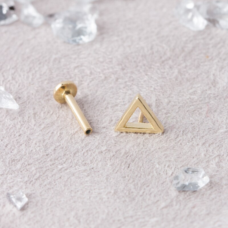 Gold Triangle Earrings - Etsy