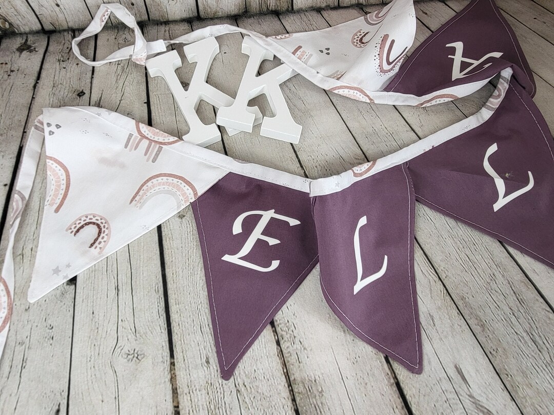 Pennant Chain With Name Rainbow - Etsy UK