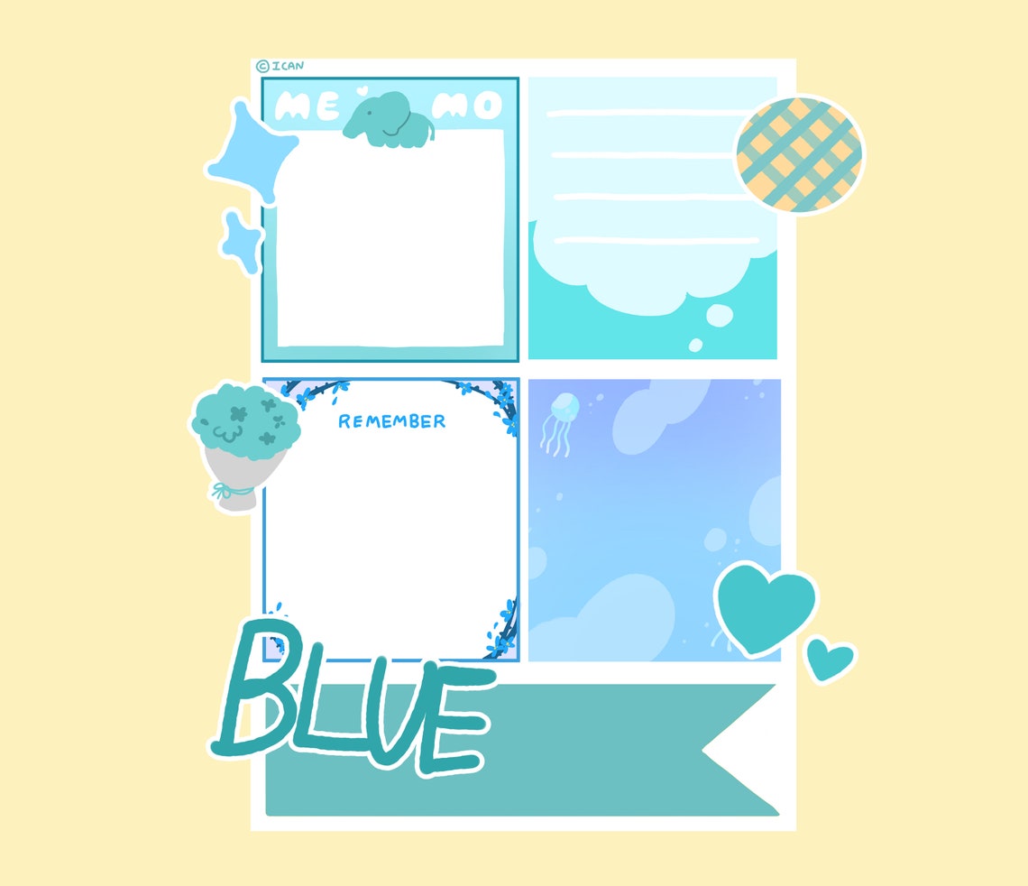 Adorable nota imprimible en color Azul - Etsy España