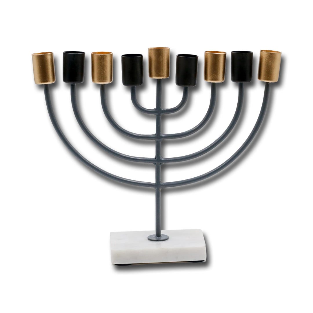 White Marble Base Menorah - Etsy