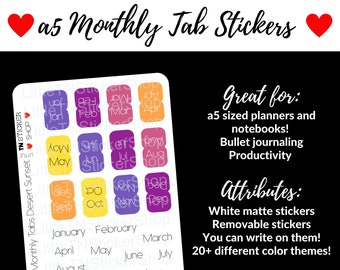 Month Tab Stickers - Etsy