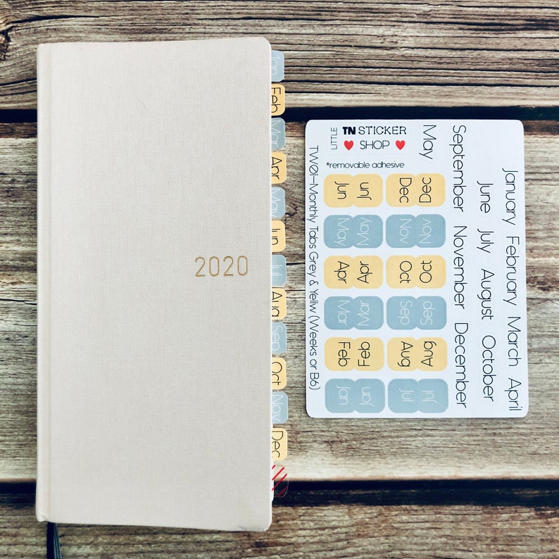 Paper Monthly Tab Stickers for Weeks B6 or B6 Slim Size - Etsy