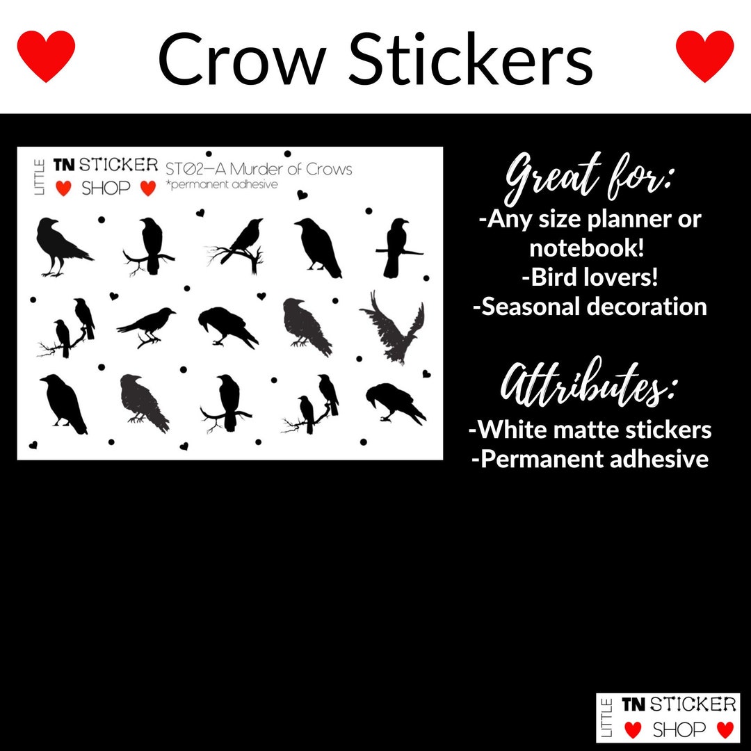 Crow Stickers for Any Size Planner and Notebook! - Etsy