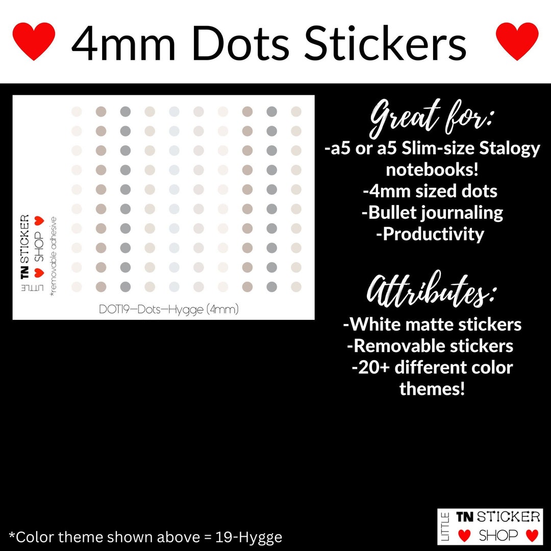 4mm Dot Stickers for Small Notebooks & Planners! - Etsy