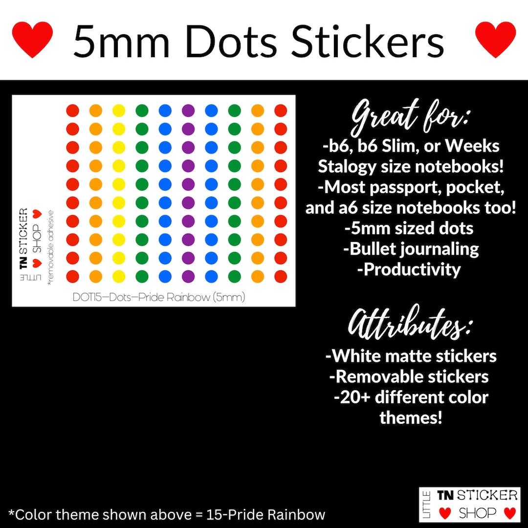 5mm Dot Stickers for Small Notebooks & Planners! - Etsy