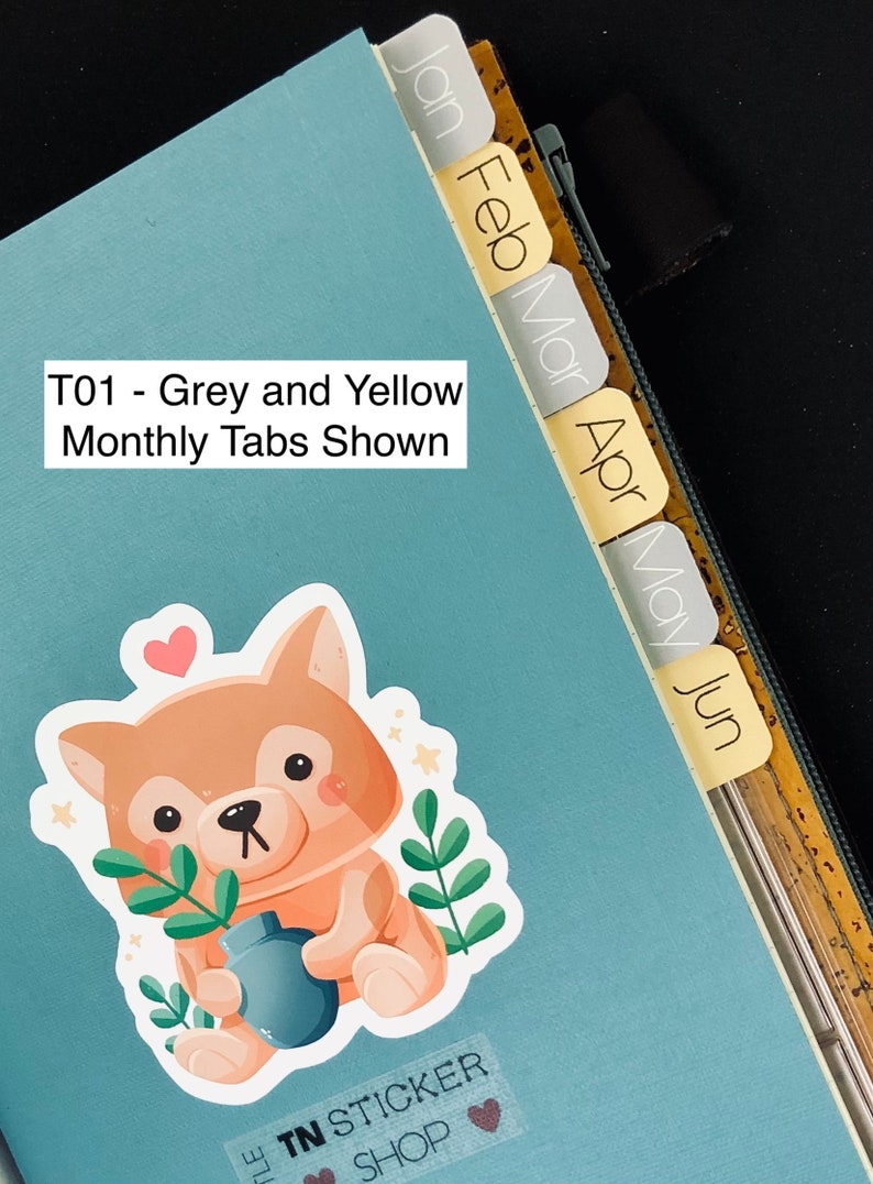 Paper Monthly Tab Stickers for A5 A5 Slim and Standard Size - Etsy
