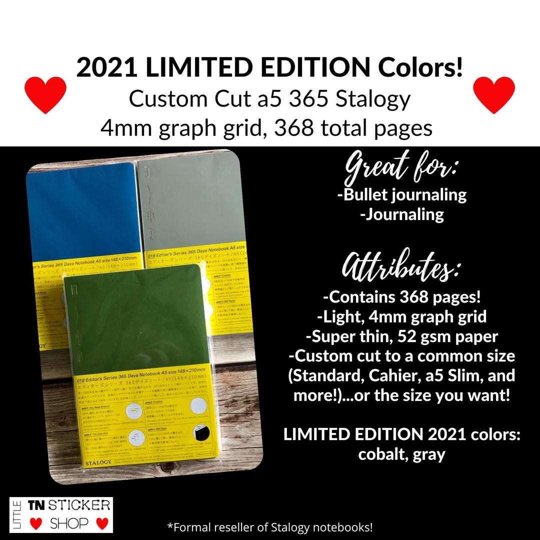 Custom Cut A5 Stalogy 365 Notebook: Standard, Weeks, Cahier and More ...