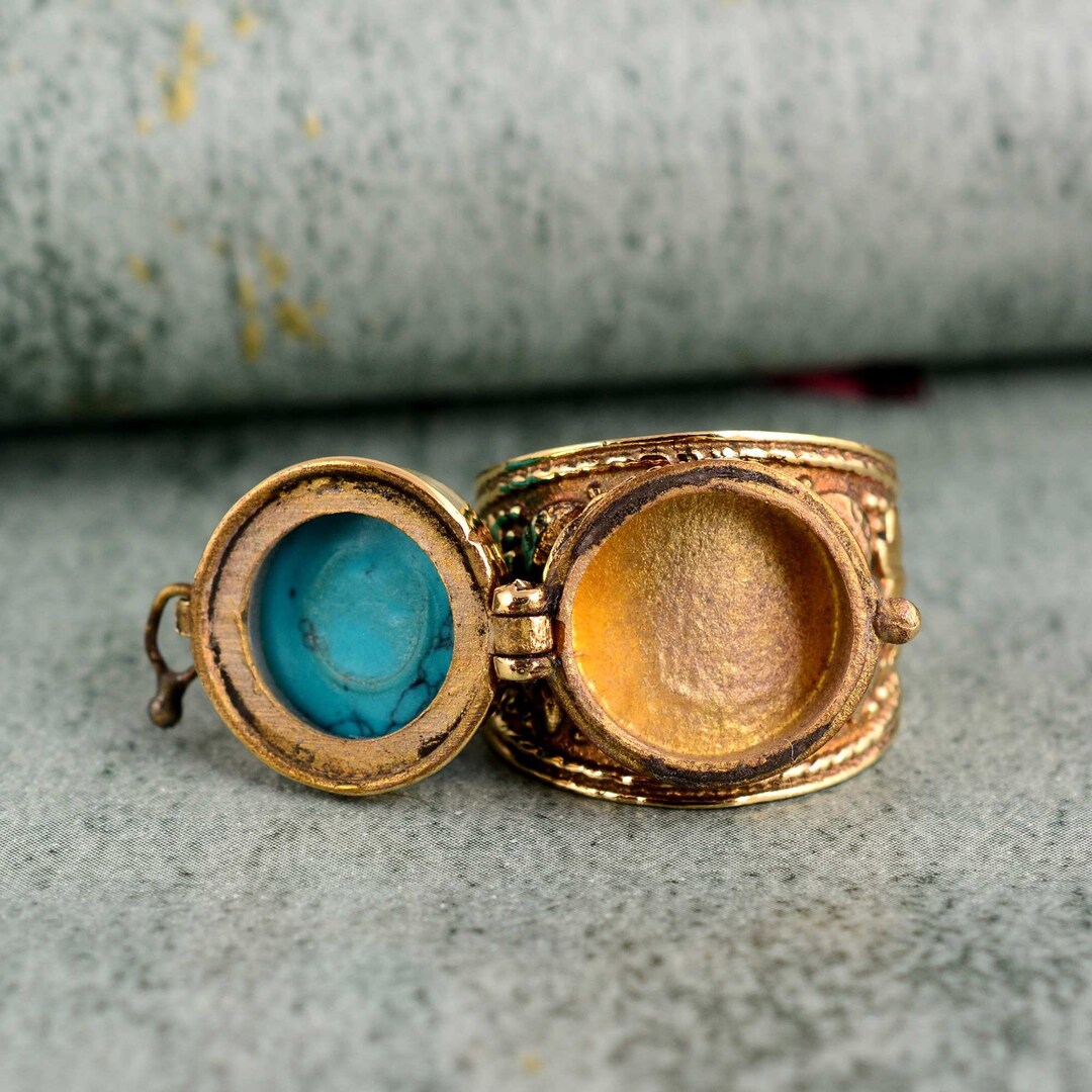 Poison Ring, Hidden Box Ring, Openable Ring, Pill Box Ring, Secret ...