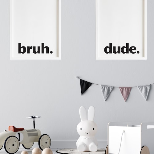 Dude. Printable Wall Art Minimalistic Typography Poster - Etsy