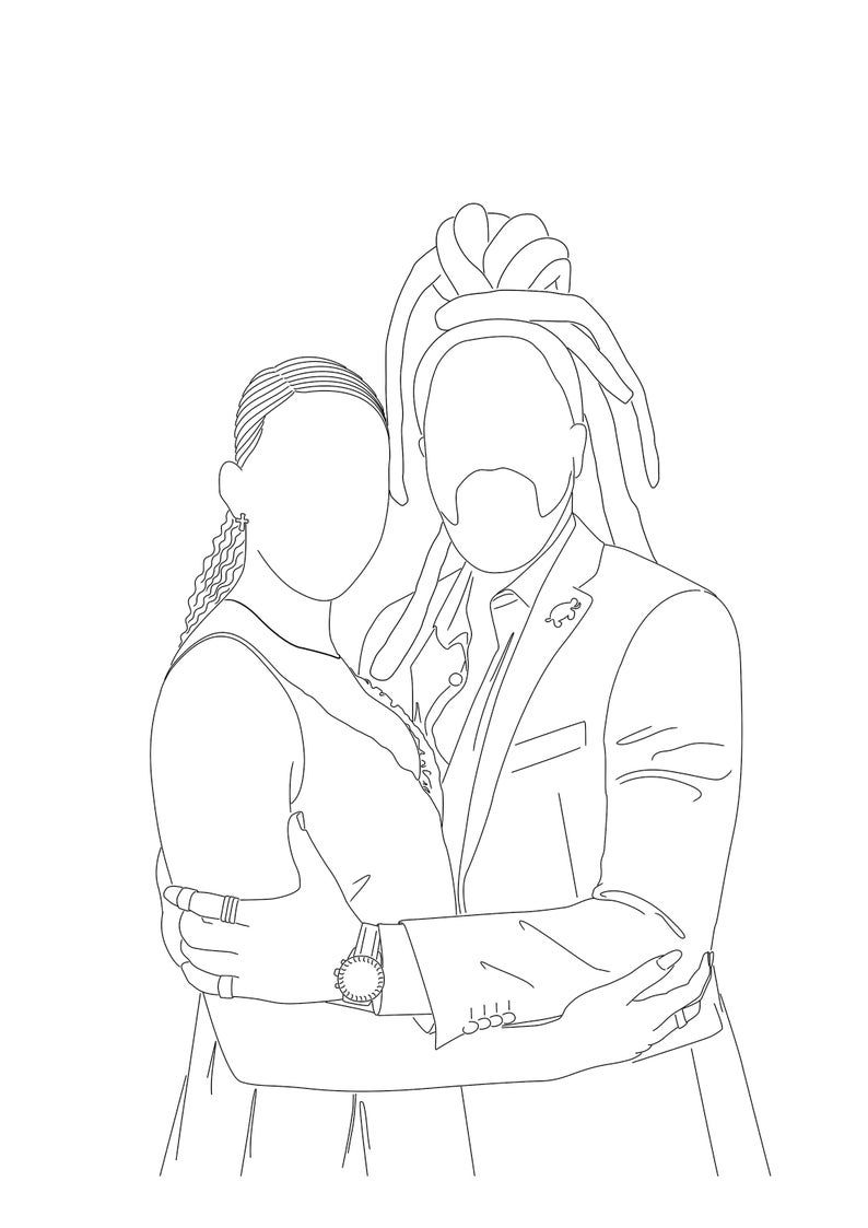 Custom Line Drawing From Couple Photo Custom Line Art Custom - Etsy