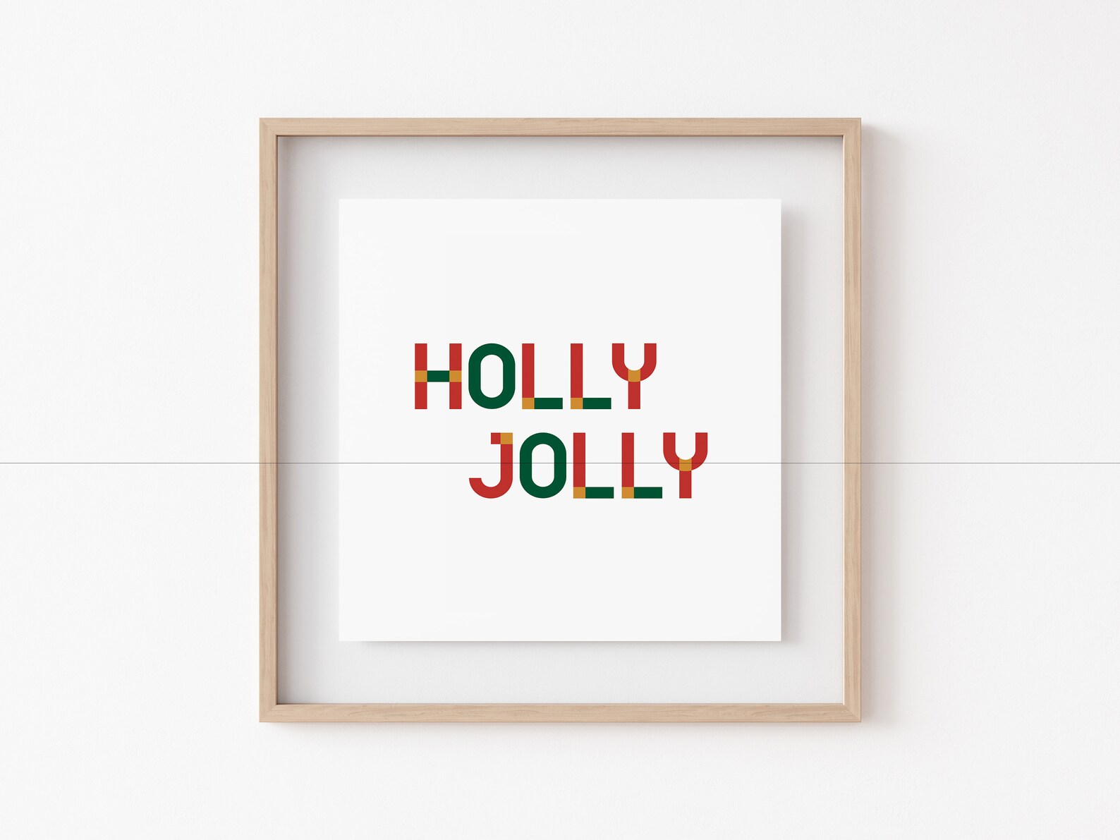 Christmas Wall Art, Holly Jolly Printable Wall Art, Christmas Decor ...