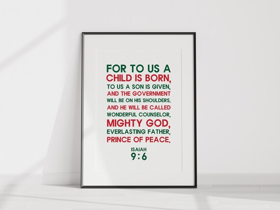 Christmas Bible Verse Isaiah 9:6 Mighty God Christmas - Etsy