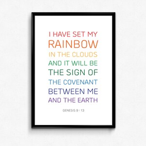 Bible Verse Wall Art, Genesis 9:13, I Have Set My Rainbow, Bible Verse ...