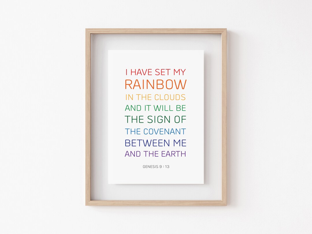 Bible Verse Wall Art, Genesis 9:13, I Have Set My Rainbow, Bible Verse ...