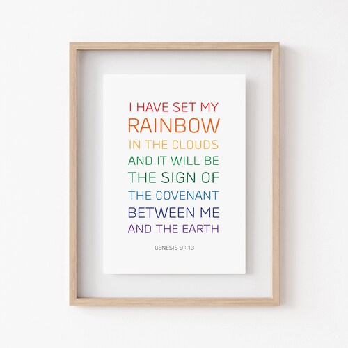 Bible Verse Wall Art Genesis 9:13 I Have Set My Rainbow - Etsy