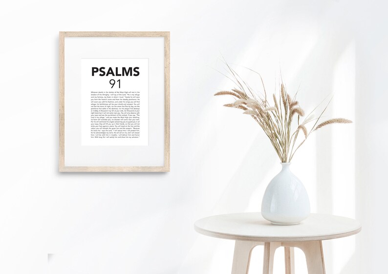 Bible Verse Wall Art Psalms 91 Christian Printable Wall Art - Etsy