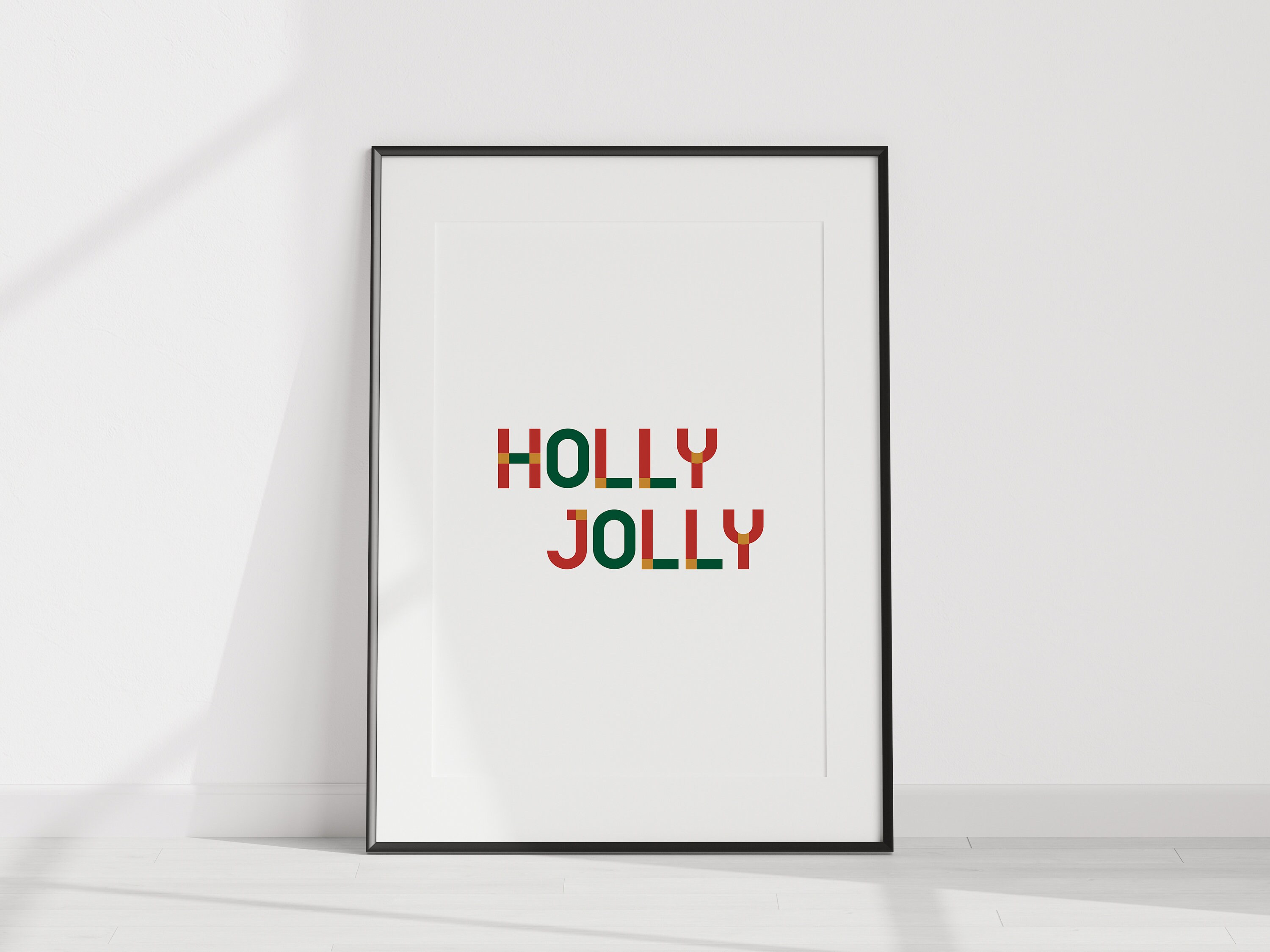 Christmas Wall Art, Holly Jolly Printable Wall Art, Christmas Decor ...